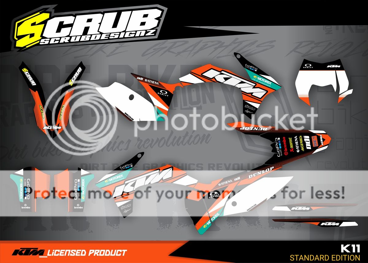 KTM graphics EXC decals kit 125 250 300 450 530 2012 2013 Enduro '12 ...